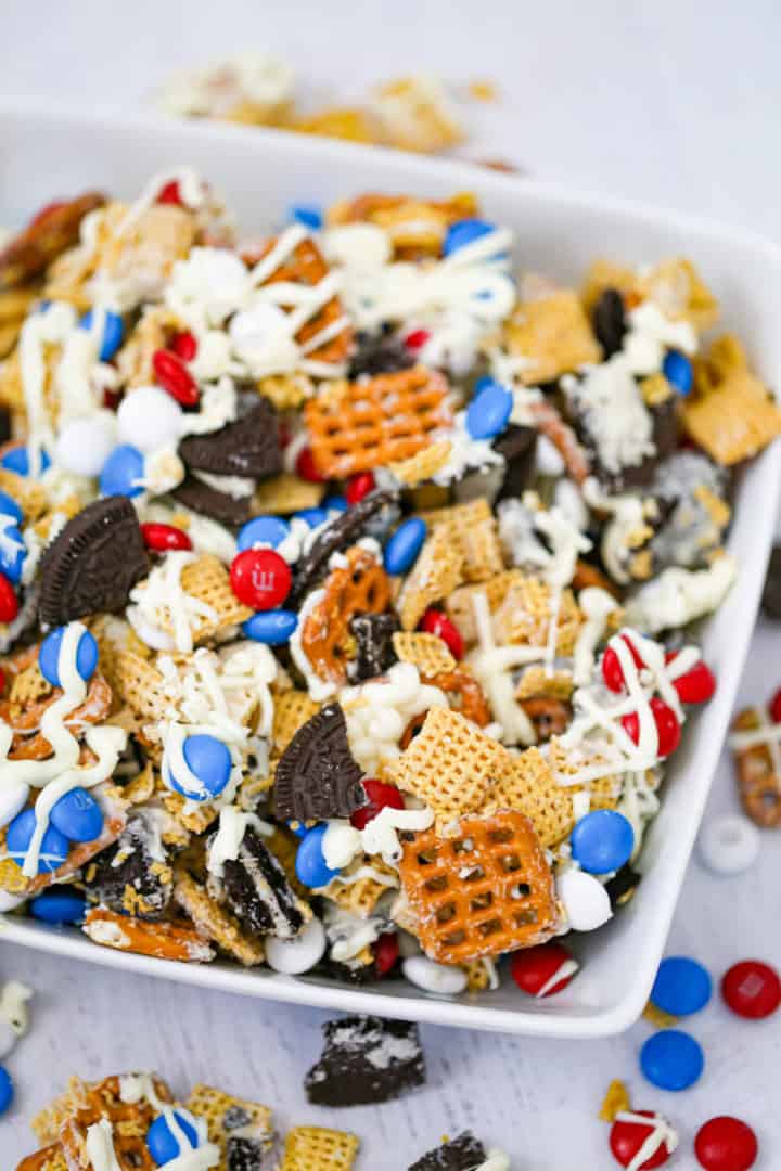 Patriotic Chex Party Mix - The Baking ChocolaTess
