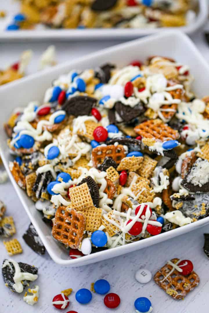 Patriotic Chex Party Mix - The Baking ChocolaTess
