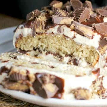 Ultimate Chocolate Peanut Butter Cup Loaf Cake - The Baking ChocolaTess
