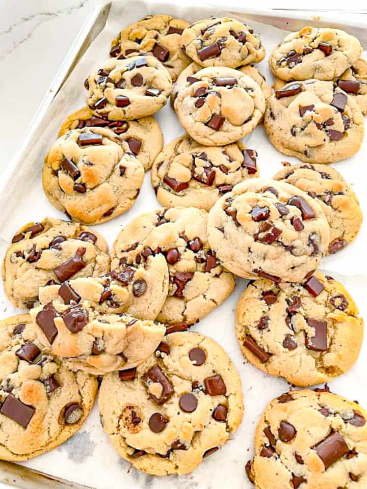 Thick & Chewy Loaded Chocolate Chip Cookies - The Baking ChocolaTess