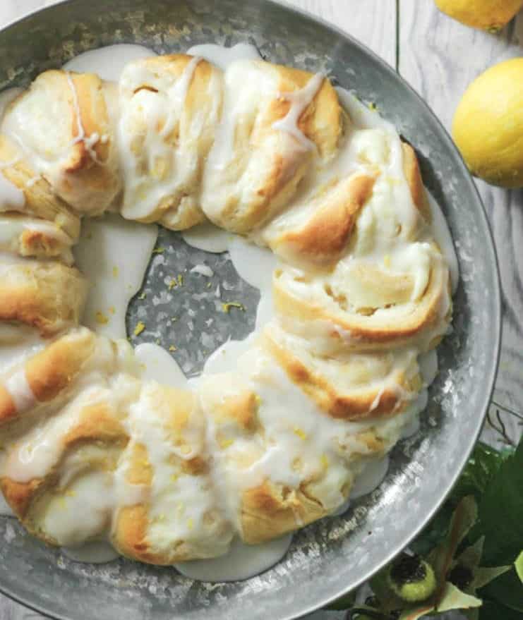 Lemon-Cream Cheese Crescent Ring - The Baking ChocolaTess