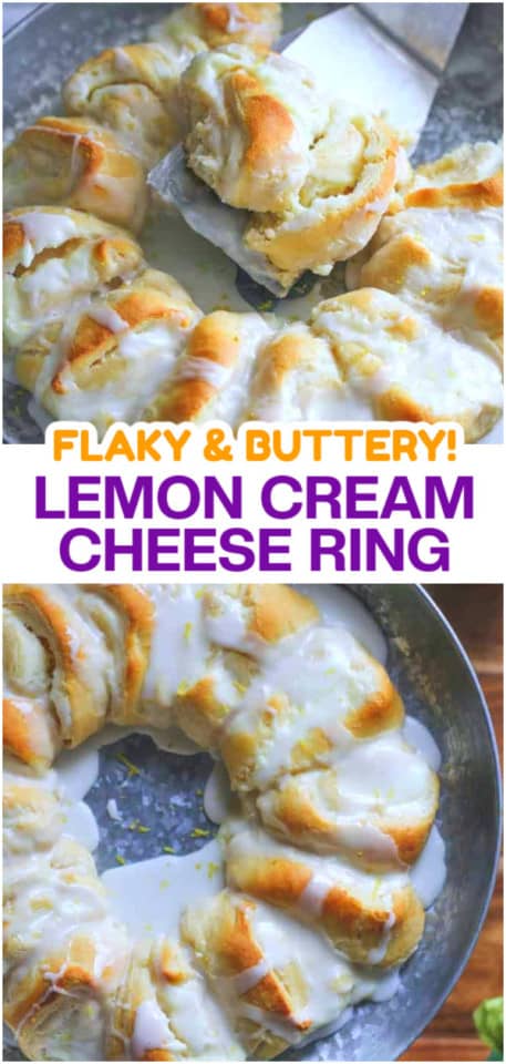Lemon Cream Cheese Crescent Ring - The Baking ChocolaTess