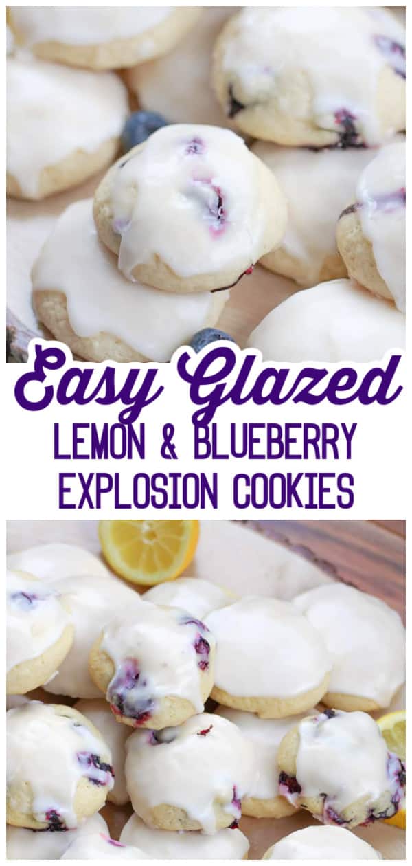 Soft Lemon & Blueberry Explosion Cookies - The Baking ChocolaTess