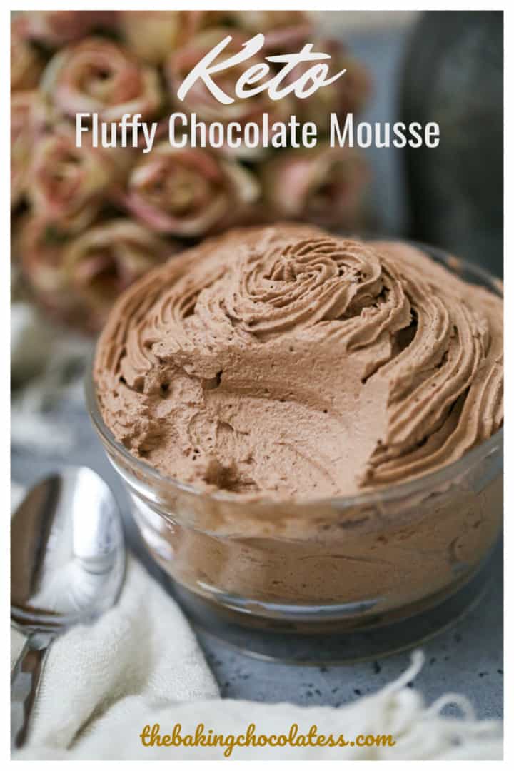 Keto Fluffy Chocolate Mousse - 3 Ingredients - The Baking ChocolaTess