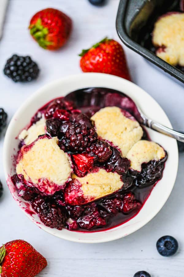 Easy Very Berry Biscuit Cobbler - The Baking ChocolaTess