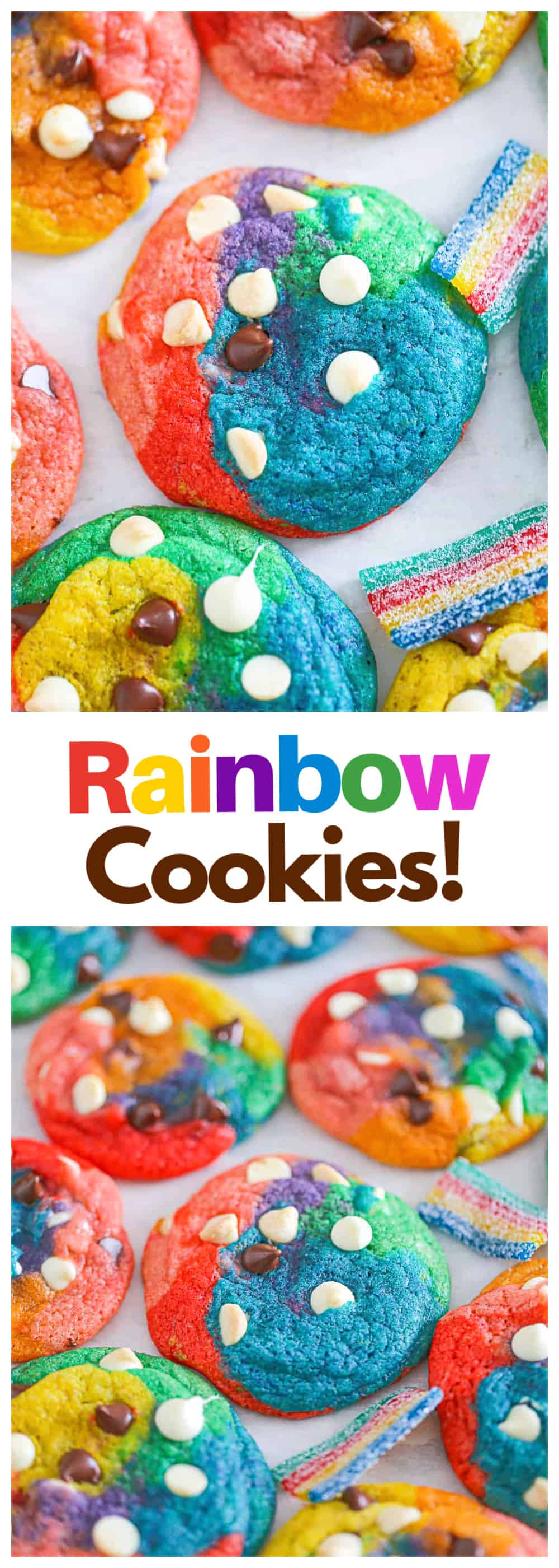 Rainbow Chocolate Chip Cookies Recipe - The Baking ChocolaTess
