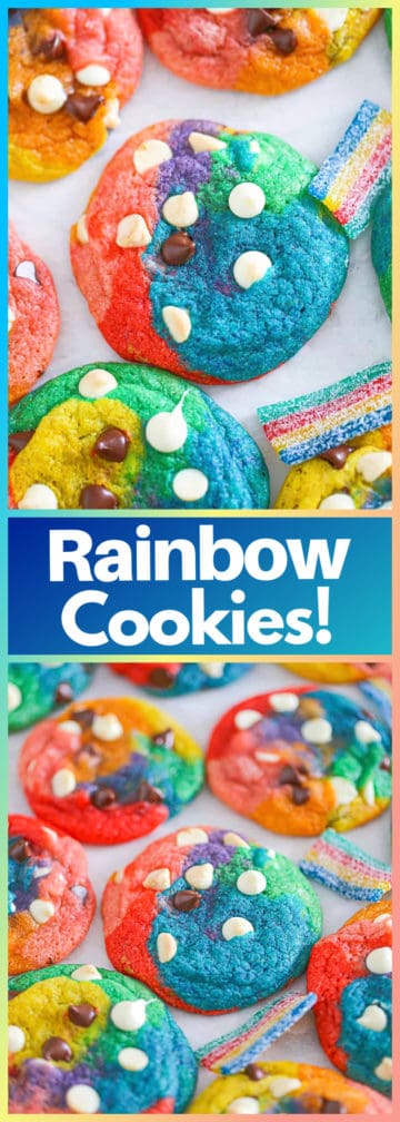 Rainbow Chocolate Chip Cookies Recipe - The Baking ChocolaTess
