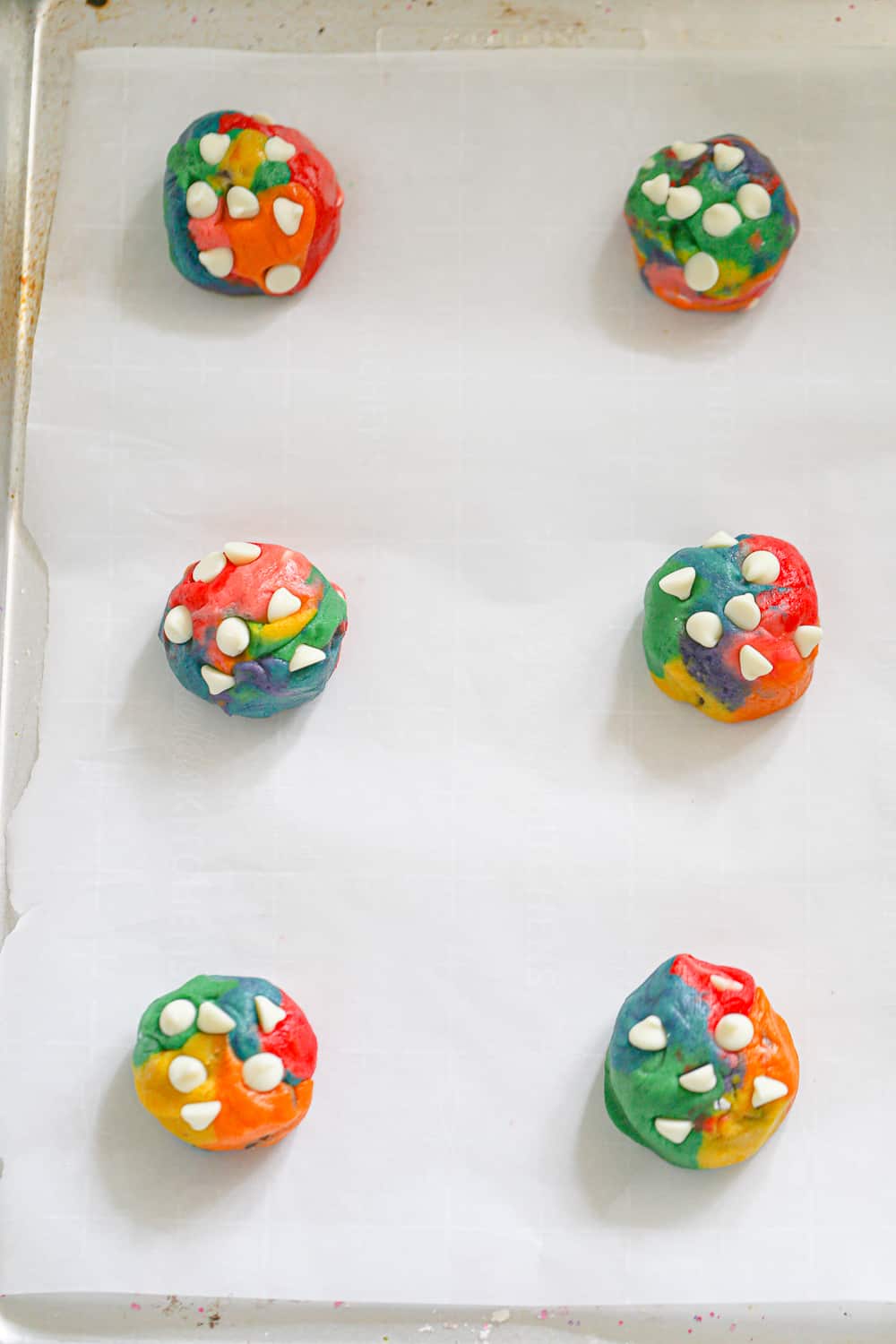 Rainbow Chocolate Chip Cookies Recipe - The Baking ChocolaTess