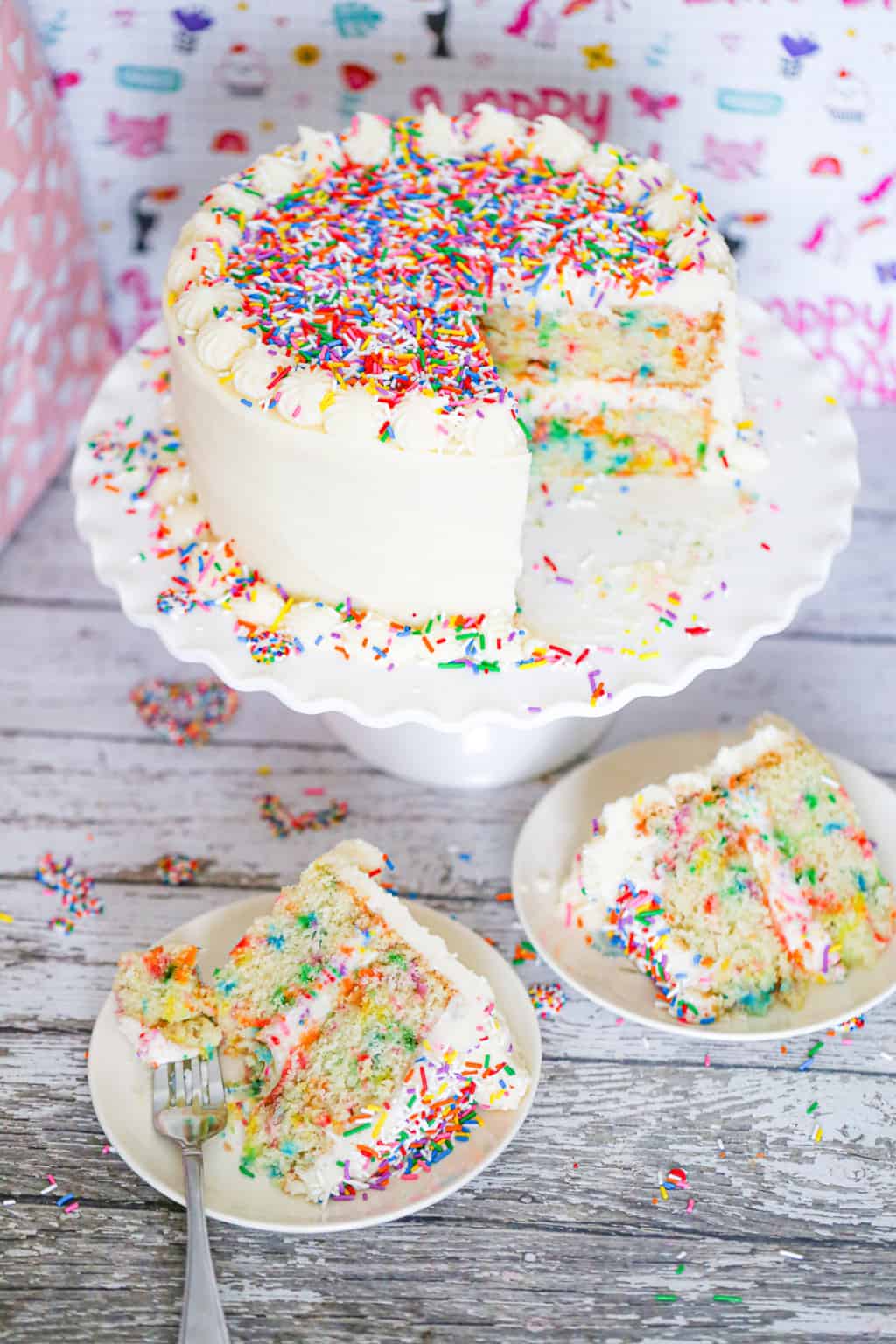 Rainbow Sprinkle Cake - The Baking ChocolaTess