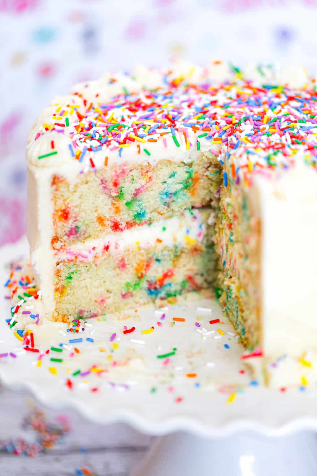 Rainbow Sprinkle Cake - The Baking ChocolaTess