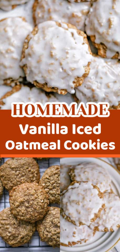 Vanilla Iced Oatmeal Cookies - The Baking ChocolaTess