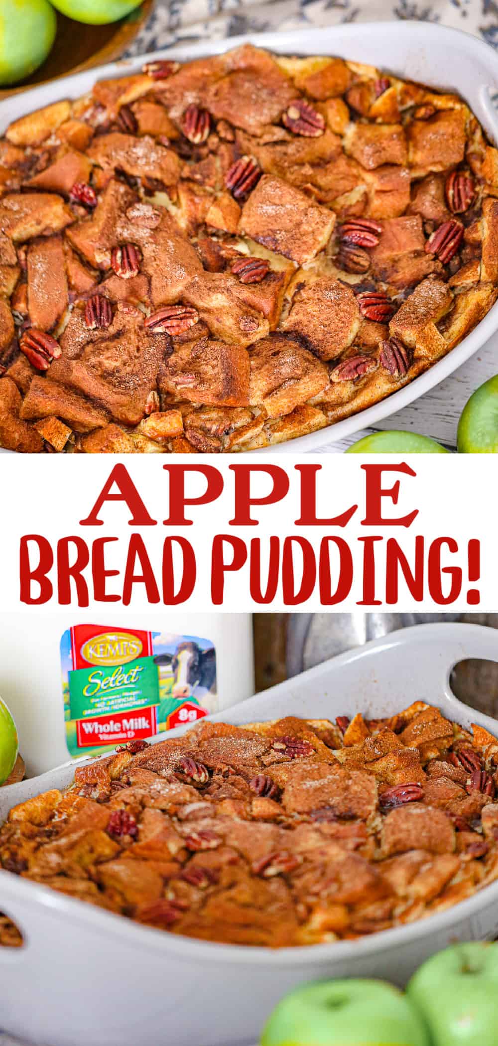 Easy Apple Bread Pudding - The Baking ChocolaTess