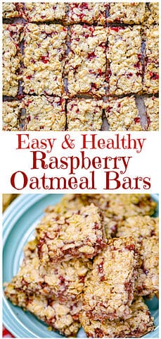 Super Healthy Raspberry Oatmeal Bars - The Baking ChocolaTess