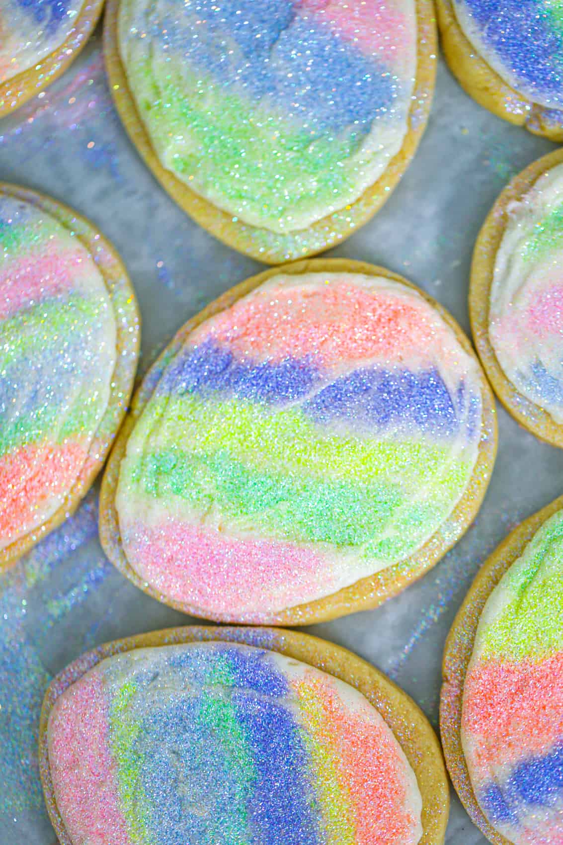 Rainbow Easter Egg Sugar Cookies - The Baking ChocolaTess