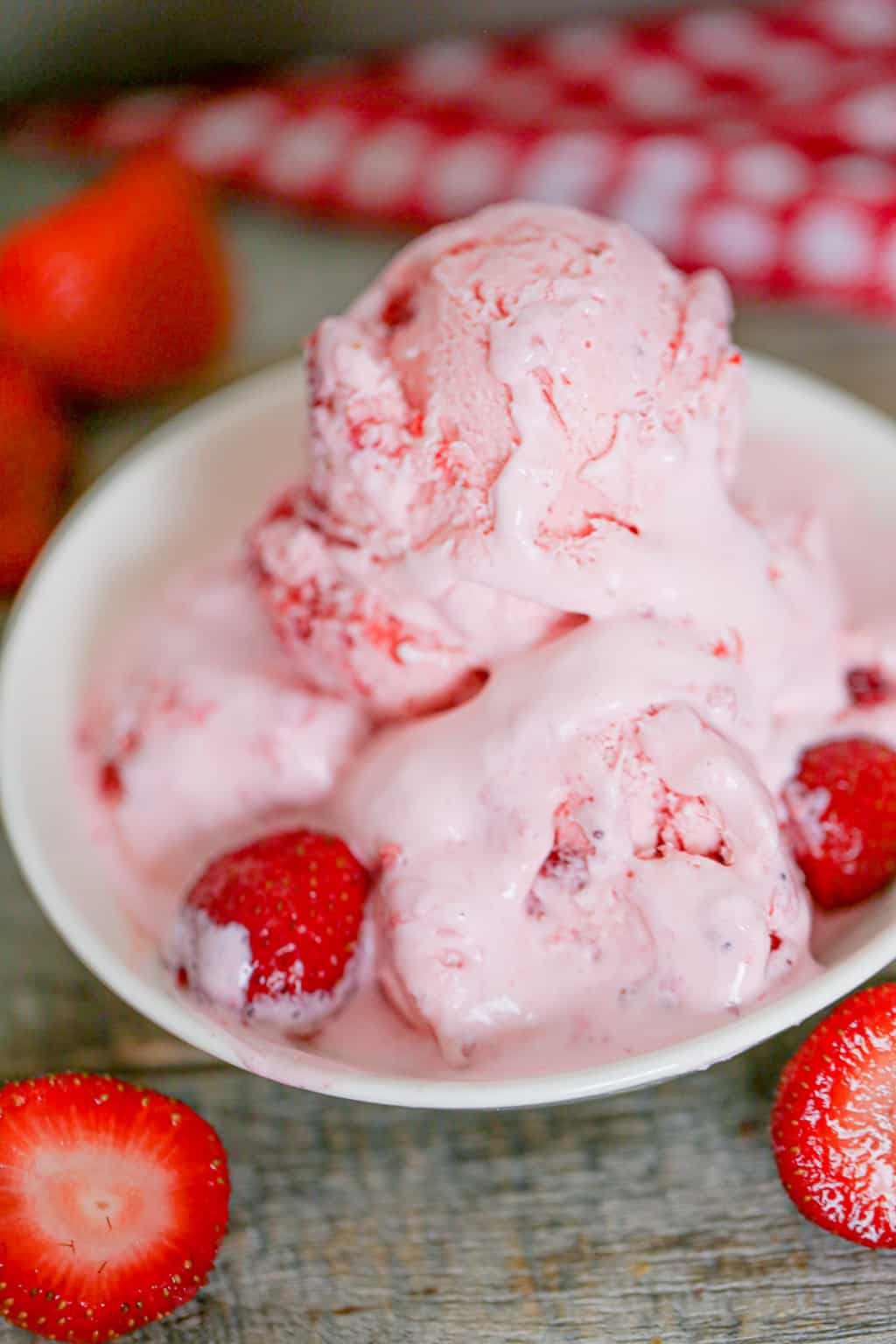 Easiest No Churn Strawberry Ice Cream - The Baking ChocolaTess