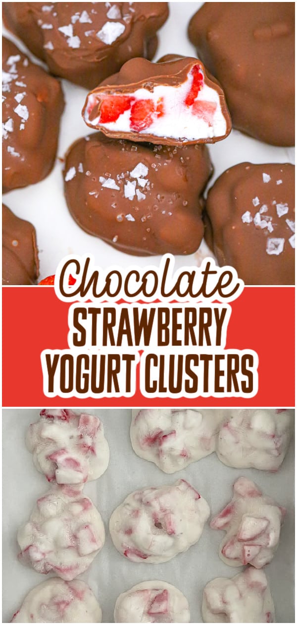 Easy Frozen Strawberry Yogurt Clusters - The Baking ChocolaTess