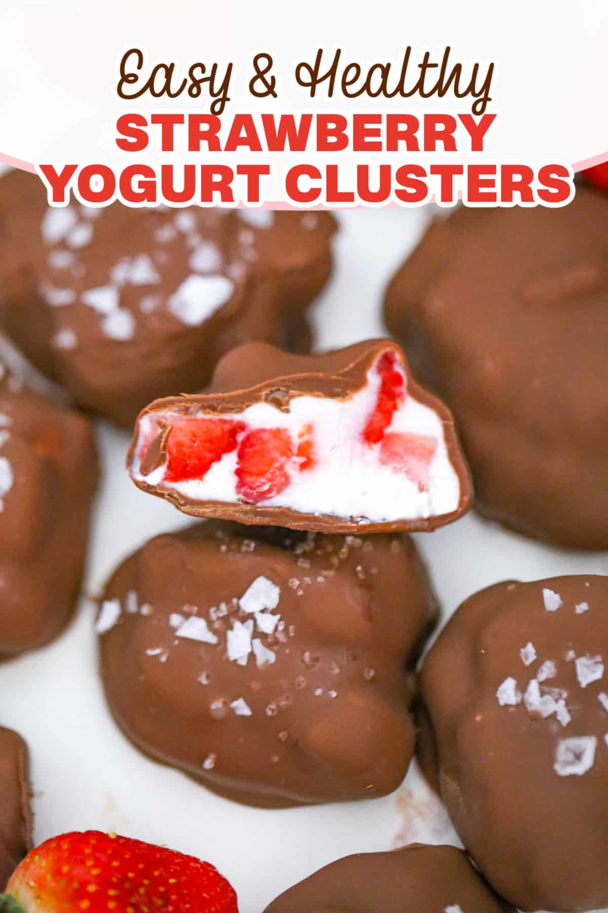 Easy Frozen Strawberry Yogurt Clusters - The Baking ChocolaTess