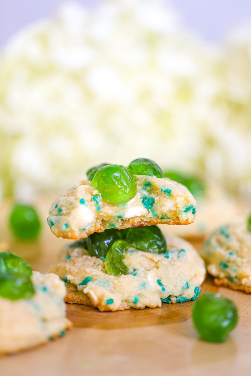 Green Cherry Shamrock Cookies - The Baking ChocolaTess
