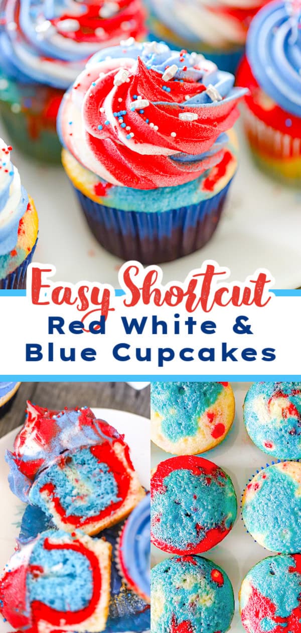 Patriotic Red White & Blue Cupcakes - The Baking ChocolaTess