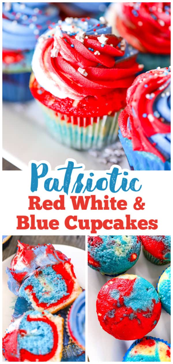 Patriotic Red White & Blue Cupcakes - The Baking ChocolaTess