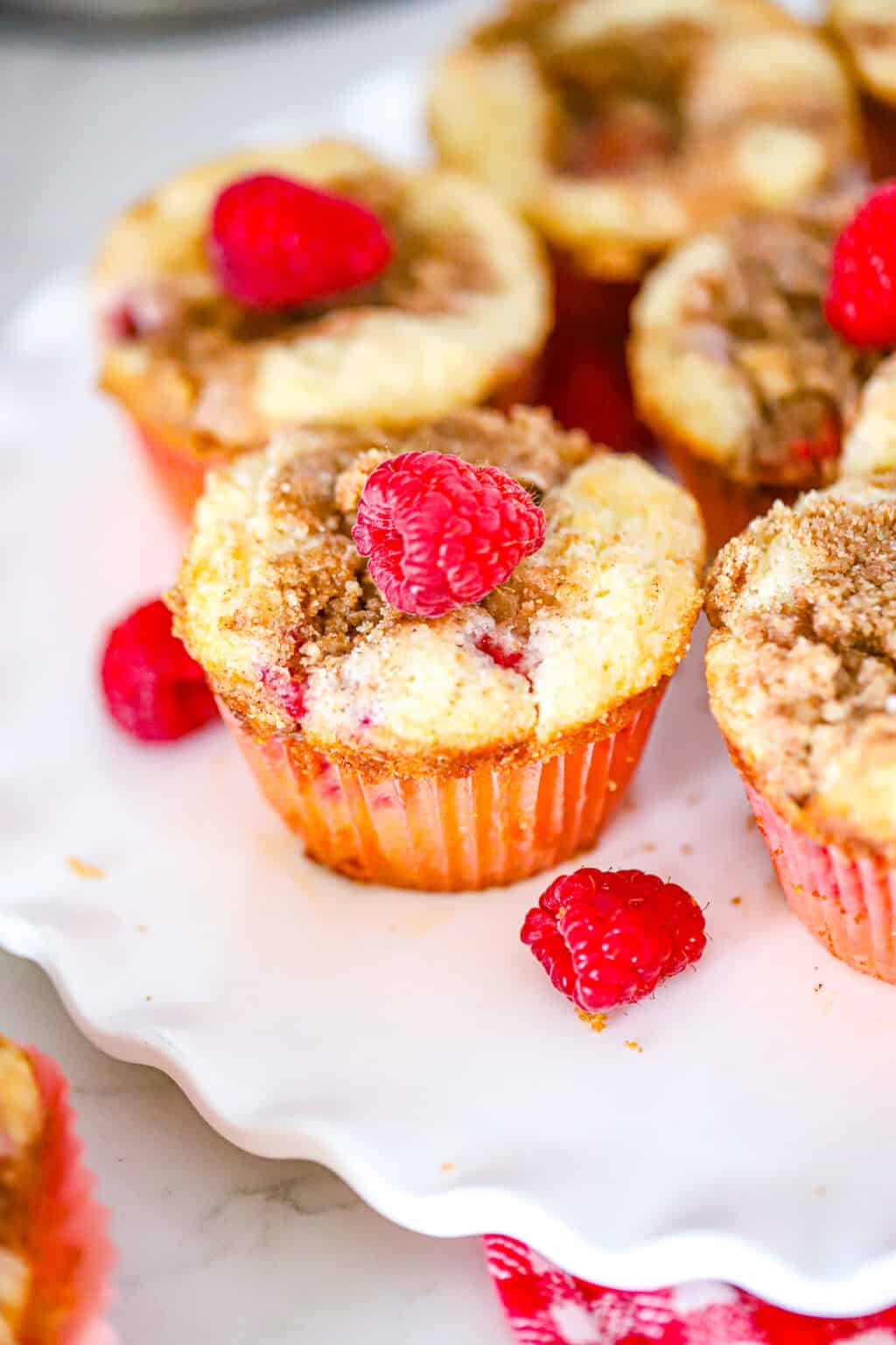 Easy Fresh Raspberry Coffee Cake Muffins - The Baking ChocolaTess