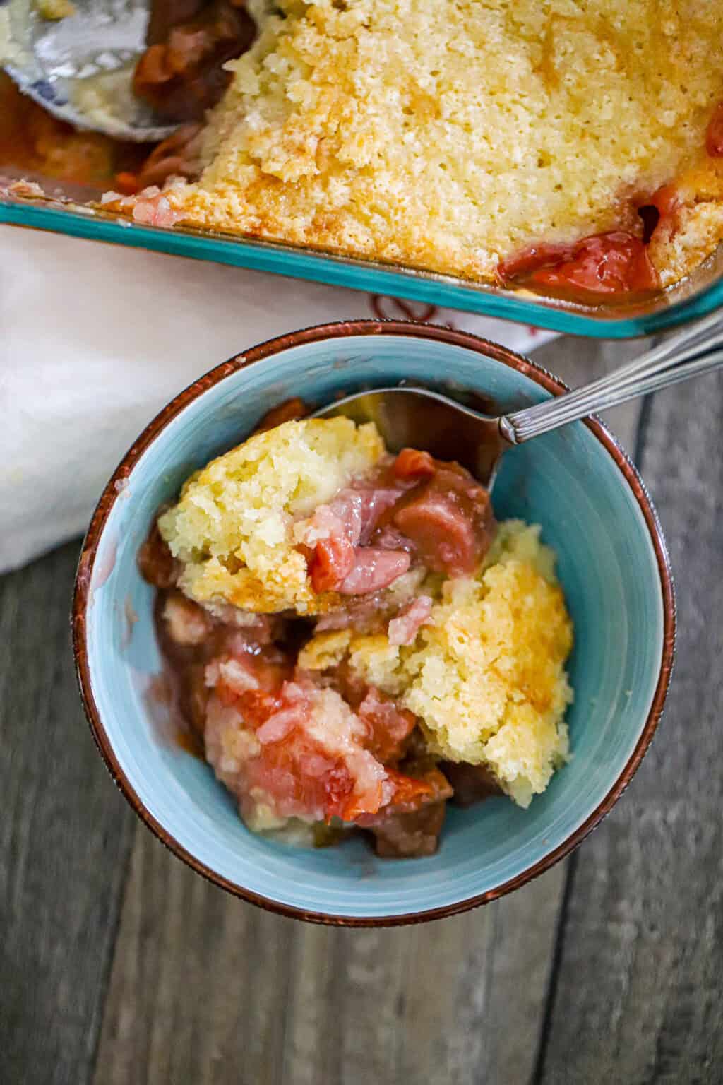 Rhubarb Cherry Cobbler: A Simple Dessert Recipe - The Baking ChocolaTess