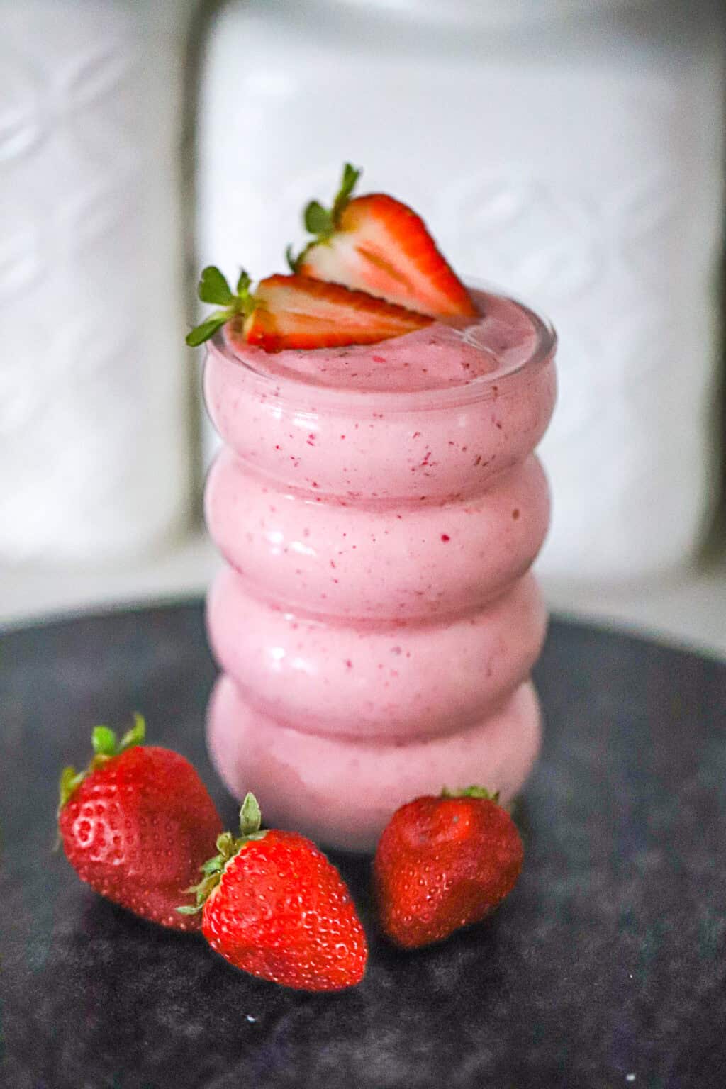 Strawberry Cottage Cheese Smoothie Recipe - The Baking ChocolaTess
