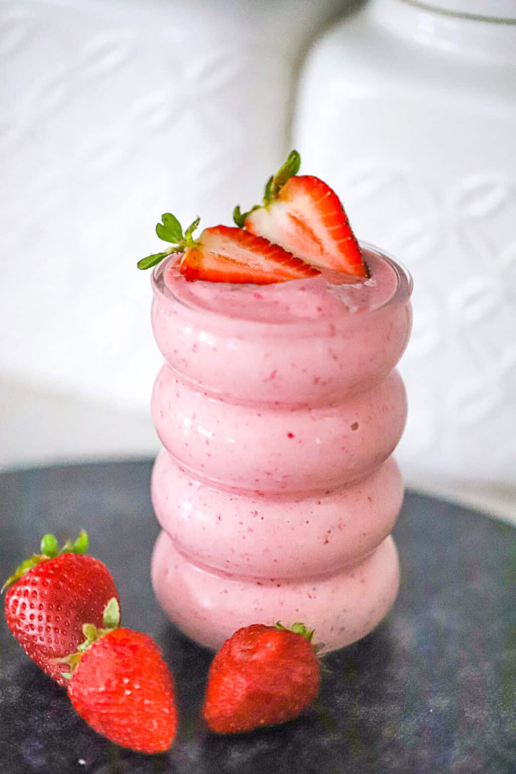Strawberry Cottage Cheese Smoothie Recipe - The Baking ChocolaTess