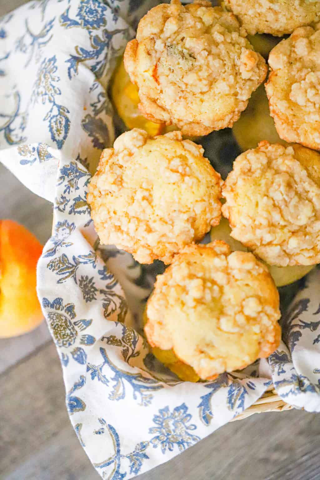 Peach Muffins with Crumble for Easy Baking - The Baking ChocolaTess