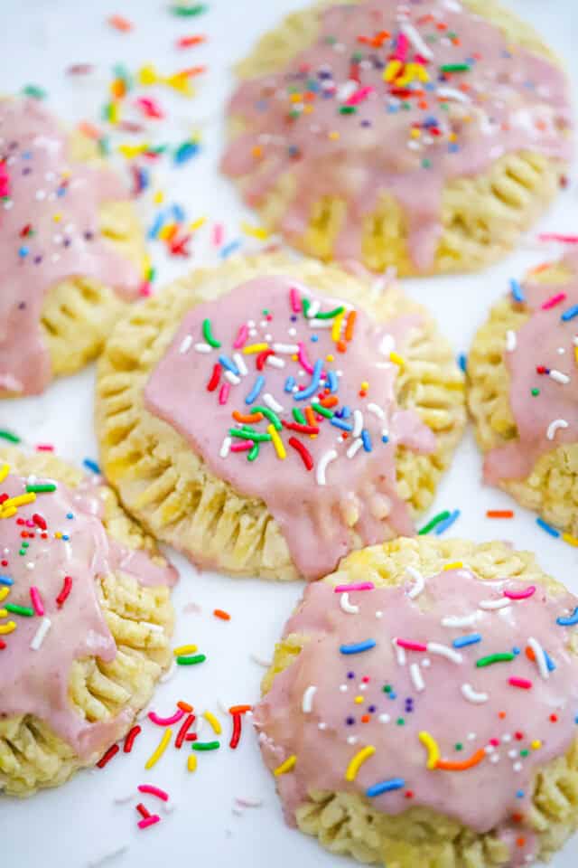 Raspberry Pop Tart Cookies with Fruity Glaze - The Baking ChocolaTess